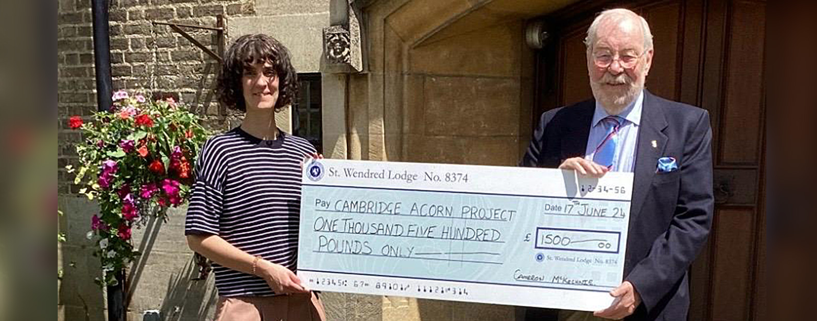 Cambridgeshire Freemasons present £1,500 donation to Cambridge Acorn ...